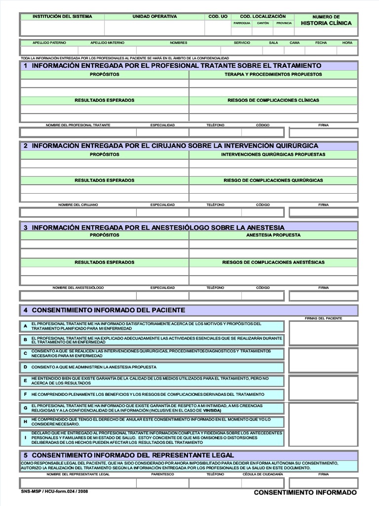 PDF Form 024 Autorizaciones y Consentimiento Informado - Compress | PDF ...