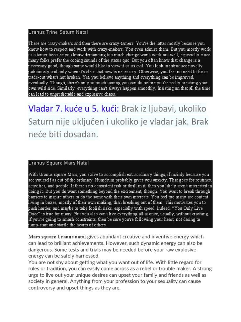 Vladar 7. Kuće U 5. Kući:: Brak Iz Ljubavi, Ukoliko Saturn Nije Uključen I Ukoliko Je Vladar Jak ...