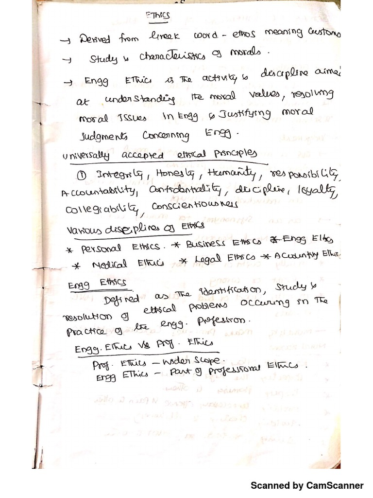 Professional Ethics Handwritten Notes | PDF