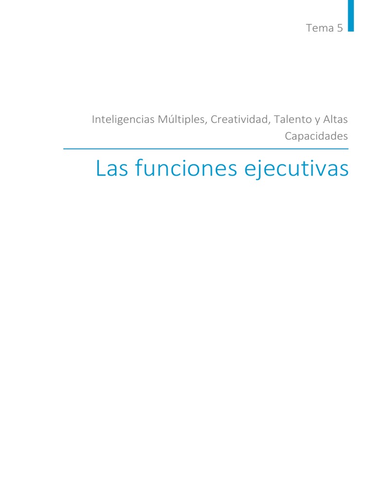 Funciones Ejecutivas en Educación y Neuropsicología | PDF | Atención ...