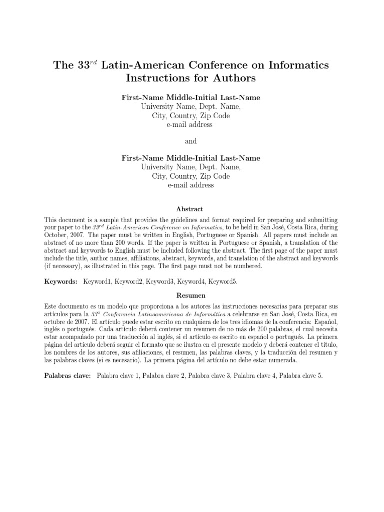 CLEI 2007 Example | PDF | Citation | Written Communication