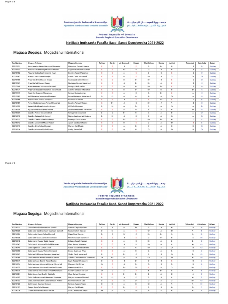 Natiijada Dugsiga | PDF | Somalia