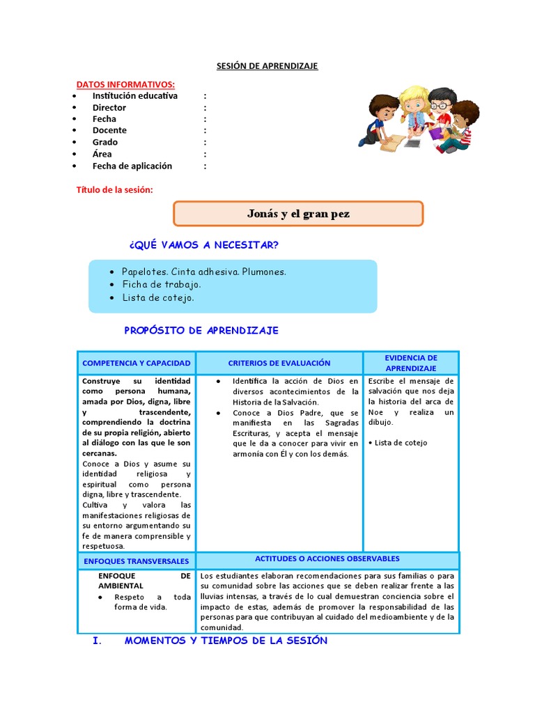 Actividades sobre Jonás y el Gran Pez | PDF