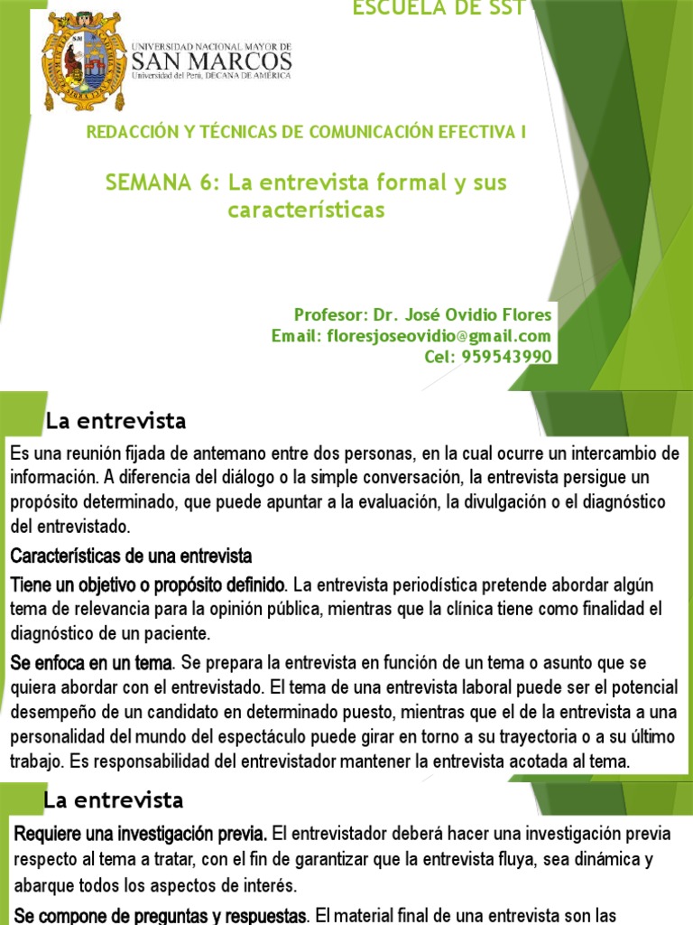 semana 6 La entrevista formal (1) | PDF | Comunicación