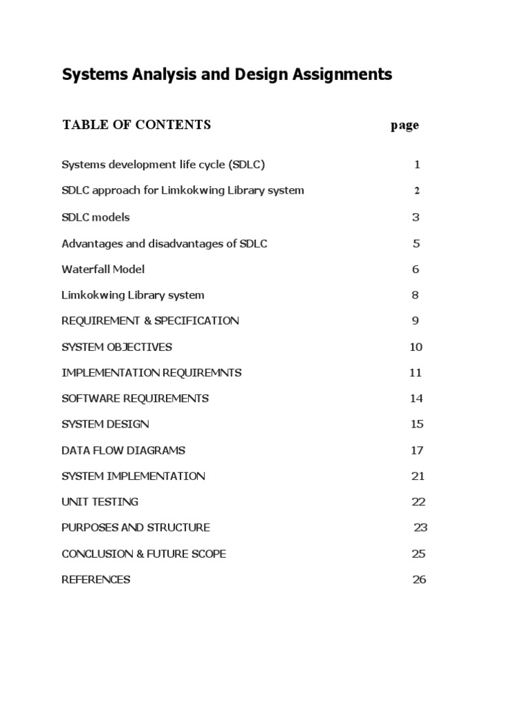 Systems Analysis and Design Assignments | PDF