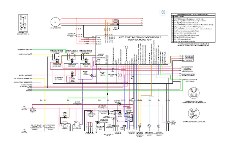 Control Panel For C4.4 Marine Generator - Deepsea 7310 Schematic | PDF