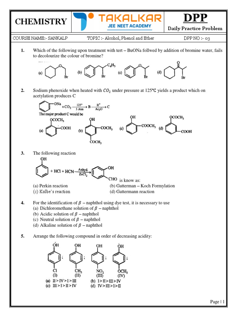 Chemistry Daily Practice Problems DPP 03 | PDF