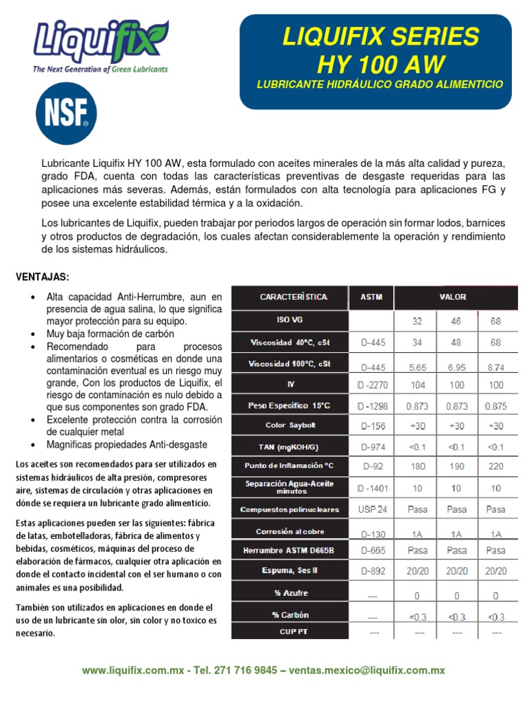 Lubricante Liquifix: Protección y Pureza | PDF