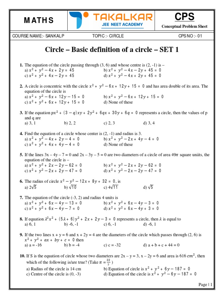 Circle Cps 1 | Download Free PDF | Circle | Area