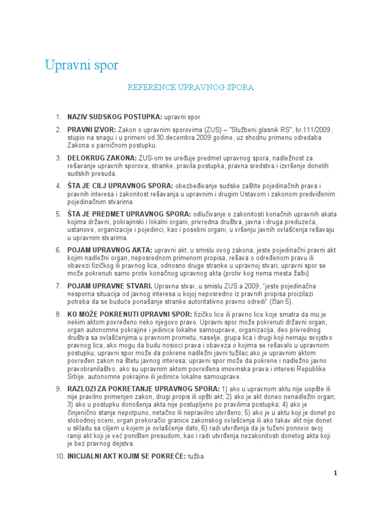 Upravni Spor | PDF