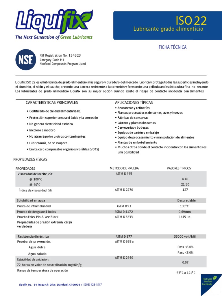 Lubricante Alimenticio ISO 22 Anticorrosivo | PDF