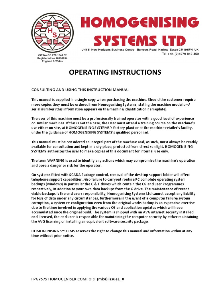 Manual FPG7575 (Example) - mk4 Issue1 - 0 - 6-Ene-21 | PDF | Valve ...