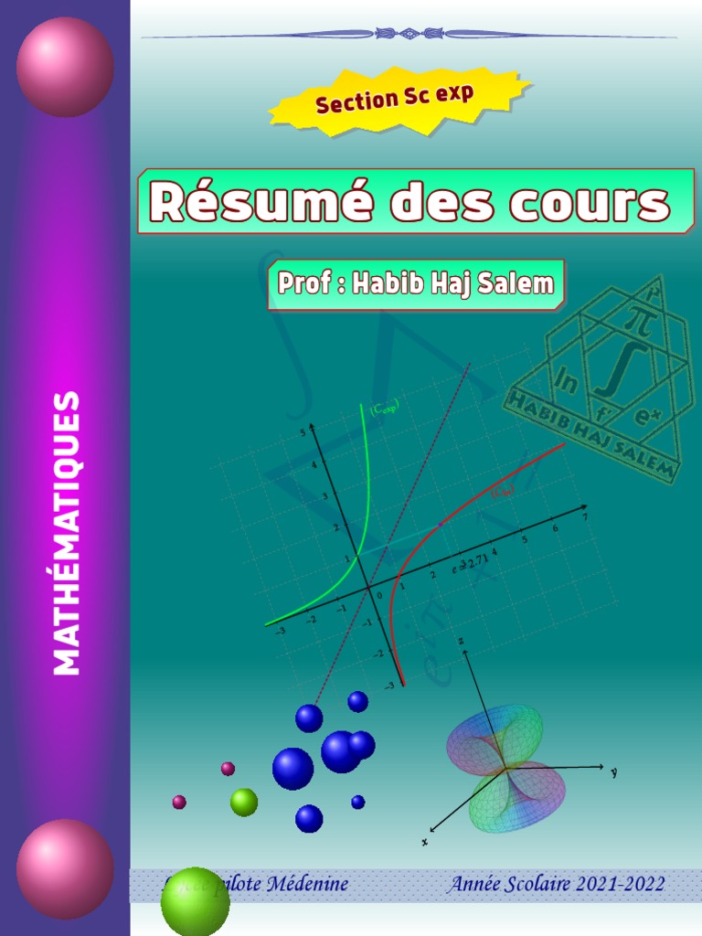Résumé Maths - Bac SC Exp 21-22 | PDF | Fonction monotone | Extremum