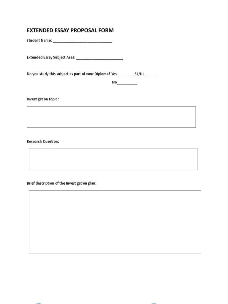 Extended Essay Proposal Form 2 | PDF | Educational Assessment And ...