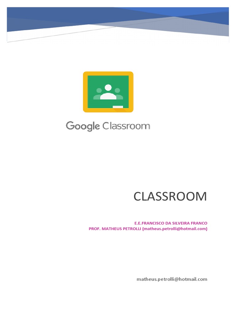 Apostila Primeiros Passos Classroom (Prof. Matheus Petrolli) | PDF Apostila Primeiros Passos Classroom (Prof. Matheus Petrolli) | PDF