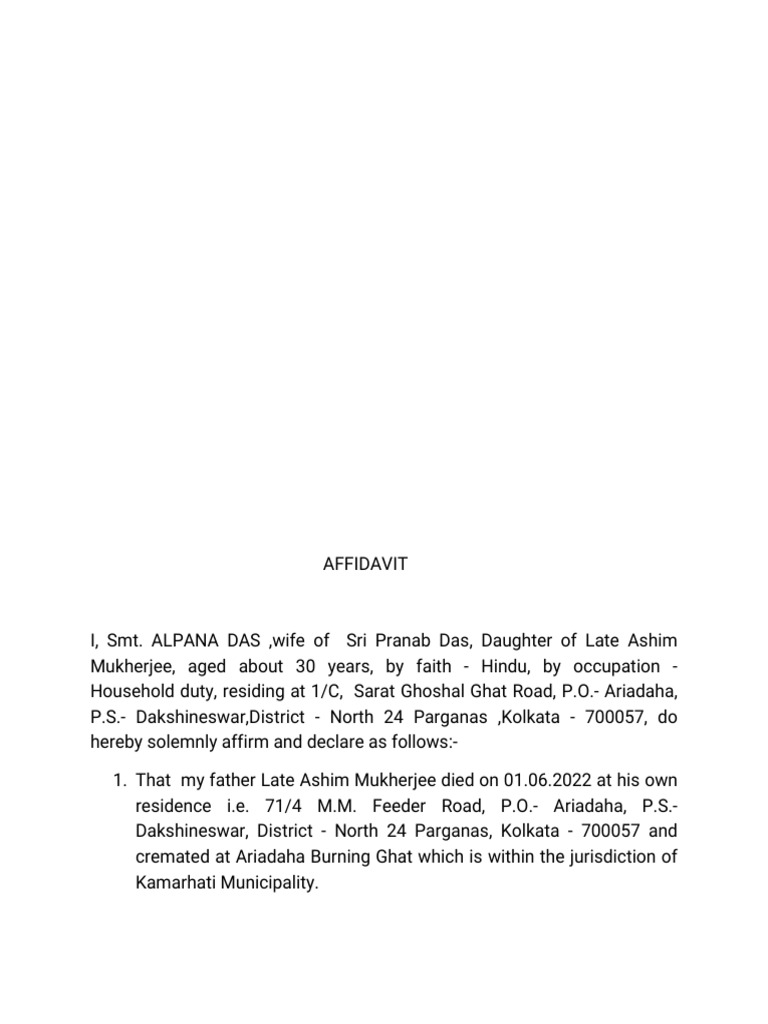 Affidavit For Delayed Collection of Death Certificate | PDF