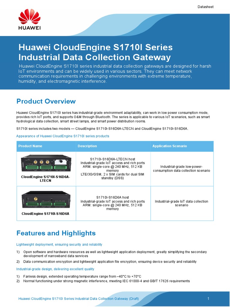 Huawei CloudEngine S1710I Series Industrial Data Collection Gateway ...