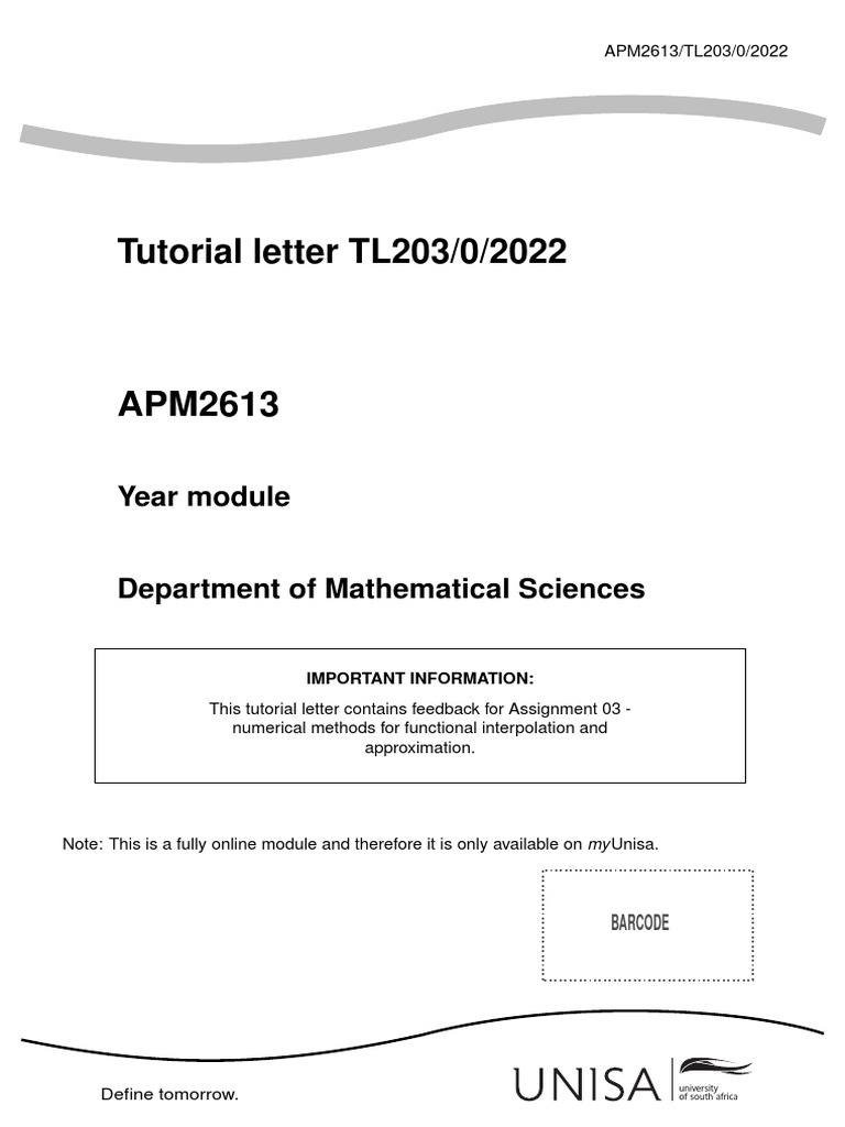Apm2613 203 0 2022 | PDF | Least Squares | Interpolation