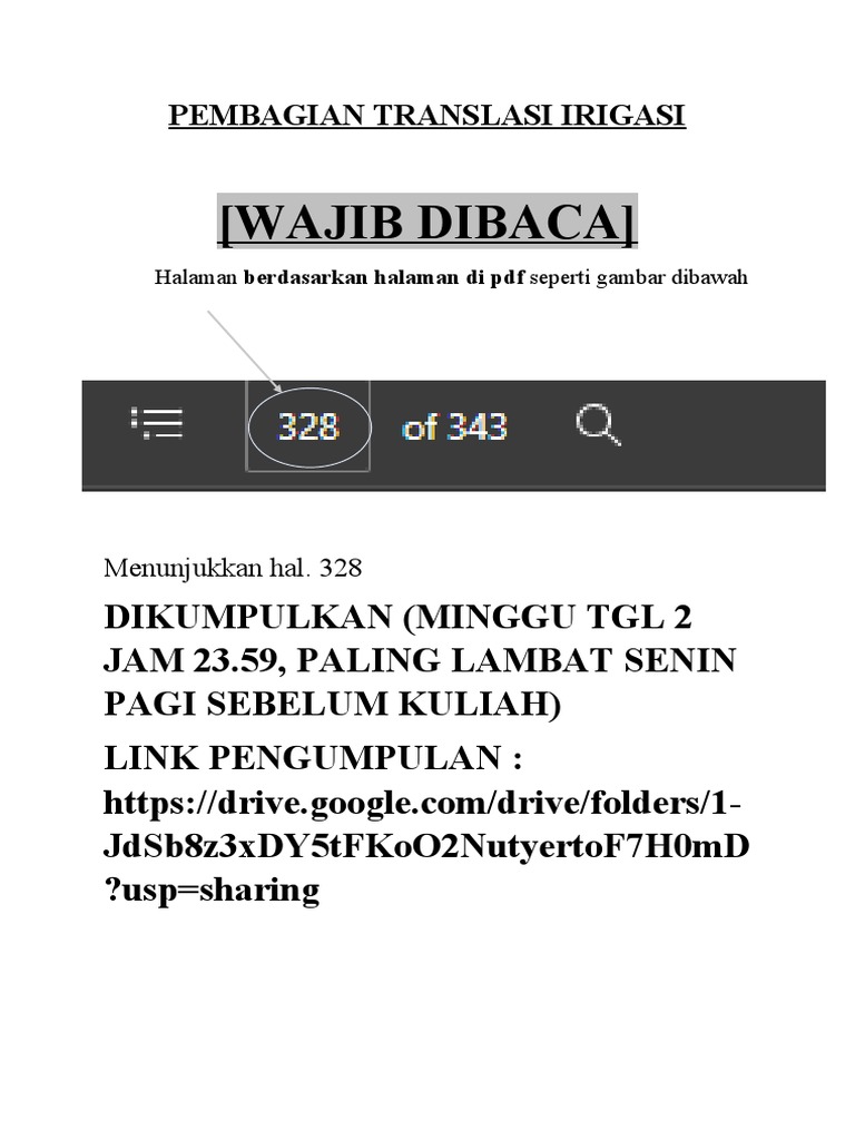 Pembagian Translasi Tugas 2 Irigasi | PDF
