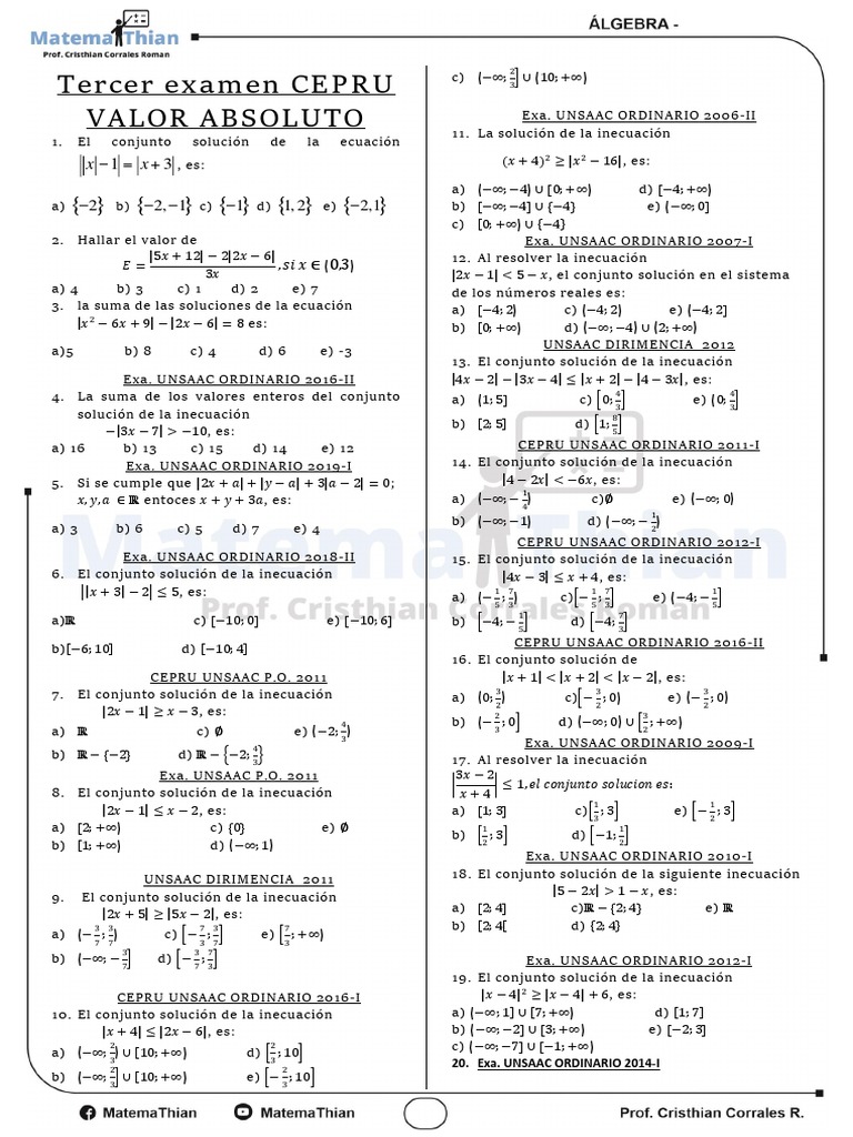 Repaso Final 3er Exa. Cepru | PDF