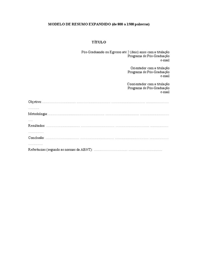Modelo de Resumo Expandido | PDF