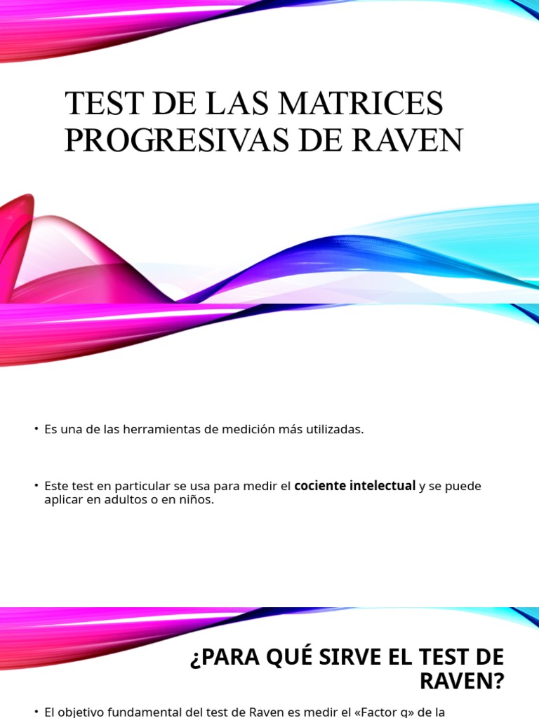 Test de Las Matrices Progresivas de Raven | PDF | Pensamiento ...