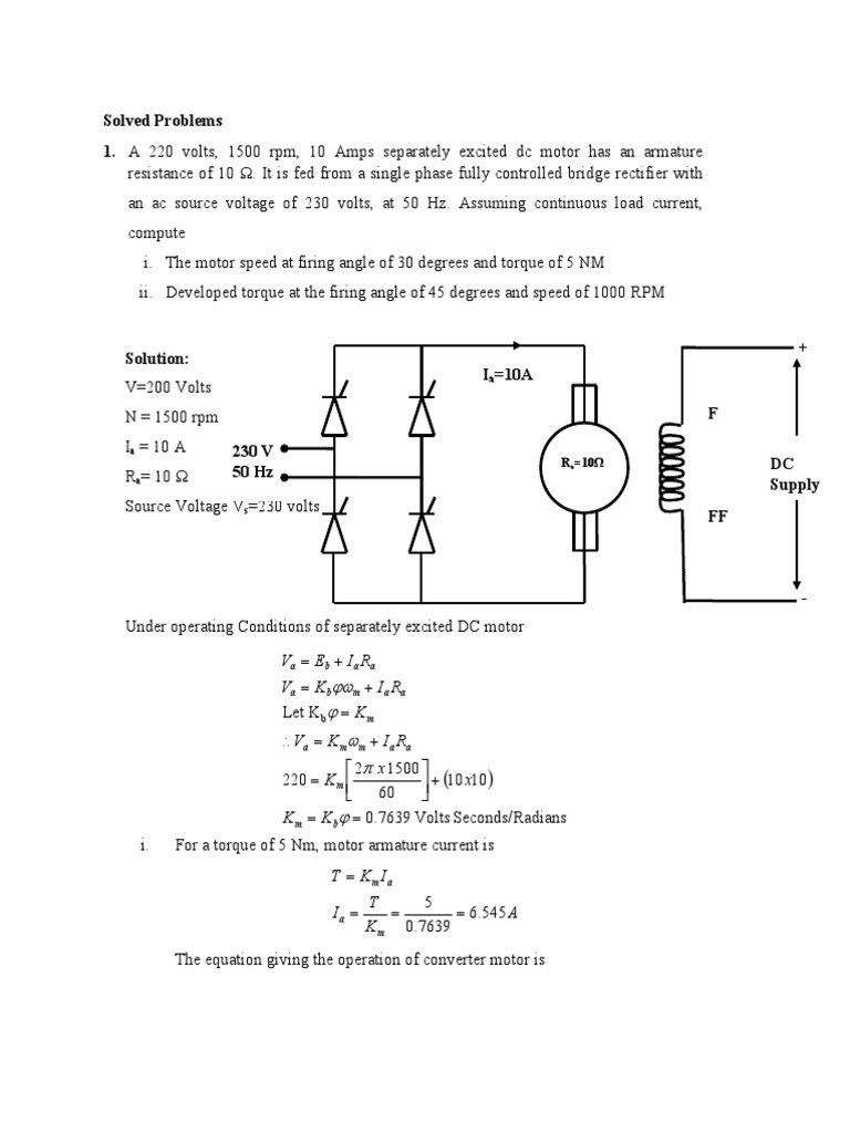 6-Solved Problem - Unit Two | PDF | Electric Motor | Rectifier 6-Solved Problem - Unit Two | PDF | Electric Motor | Rectifier