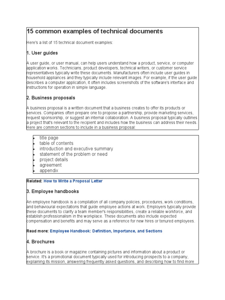 Common Examples of Technical Documents | PDF | Memorandum | Advertising