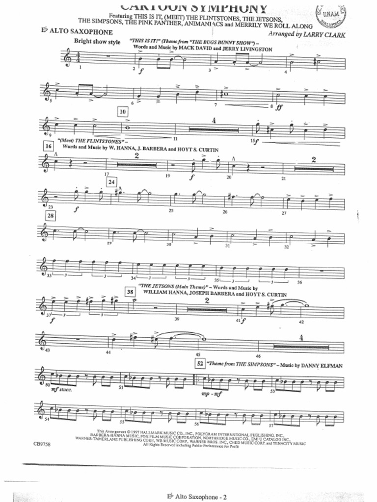 07 Sax. Alto - Cartoon Symphony | PDF