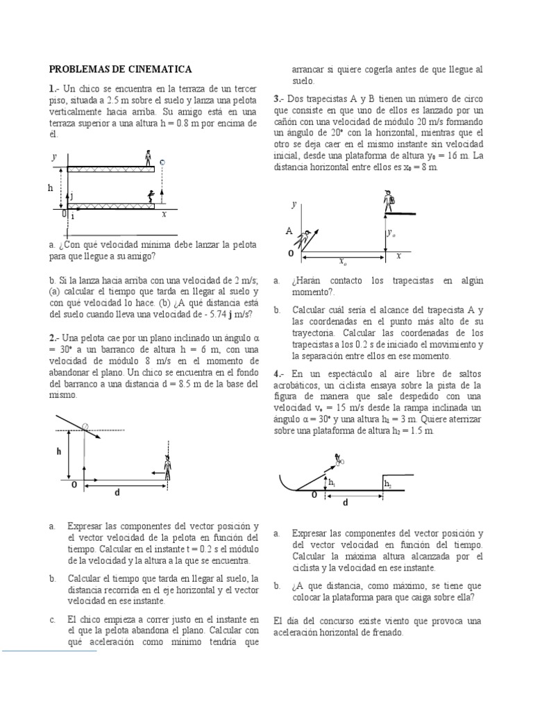 Problemas de Cinematica | PDF | Velocidad | Aceleración