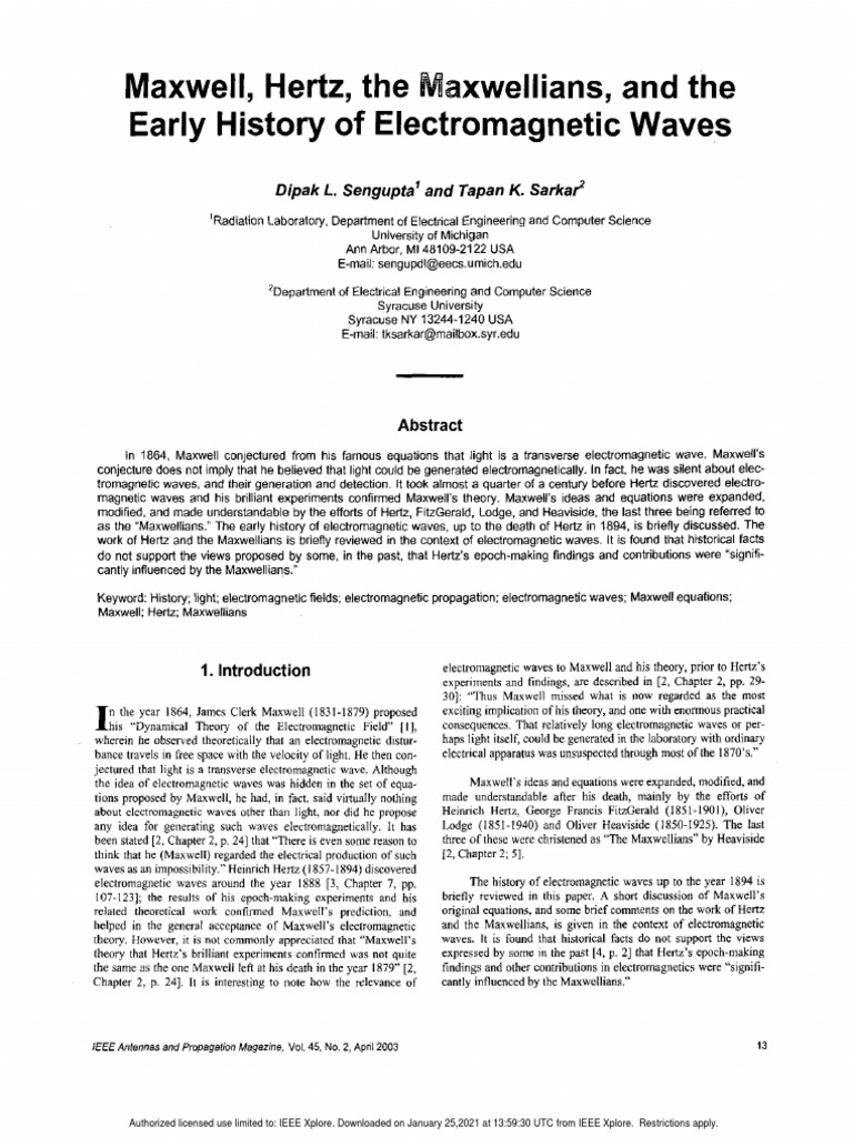 Early Story of Electromagnetics | PDF