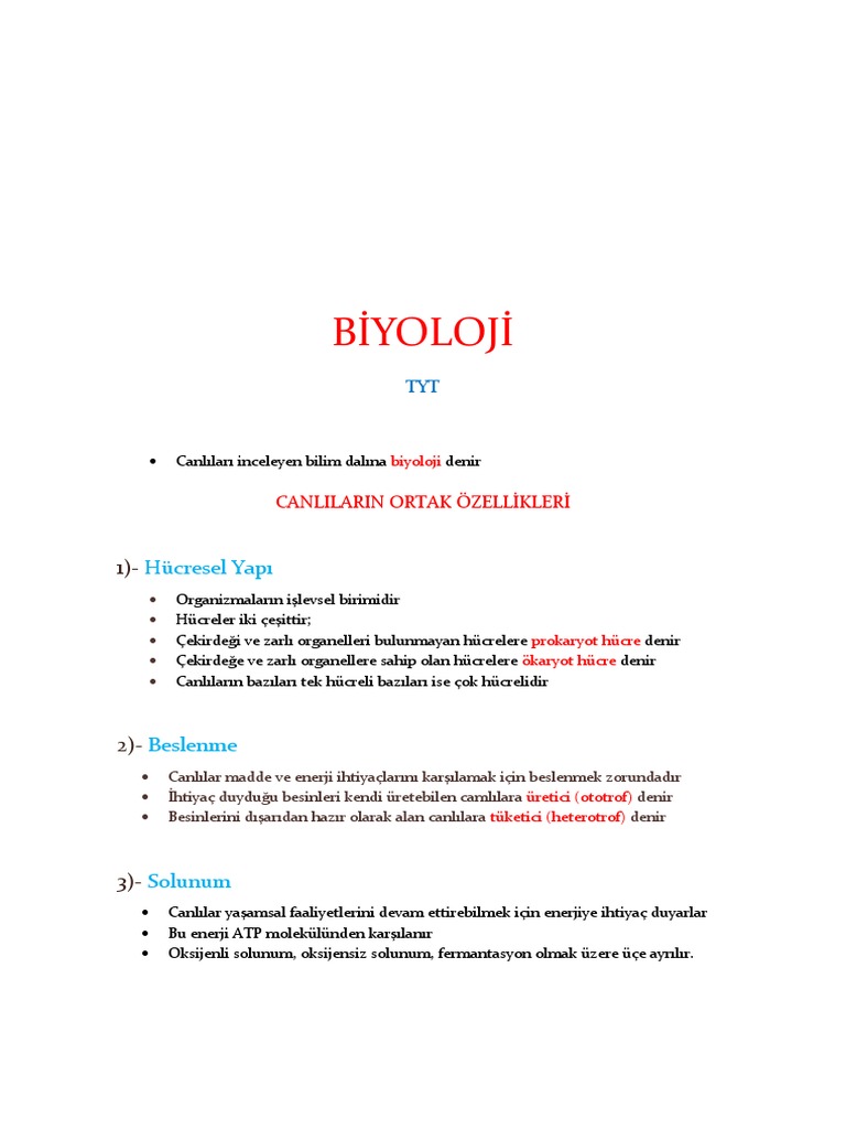Biyoloji | PDF