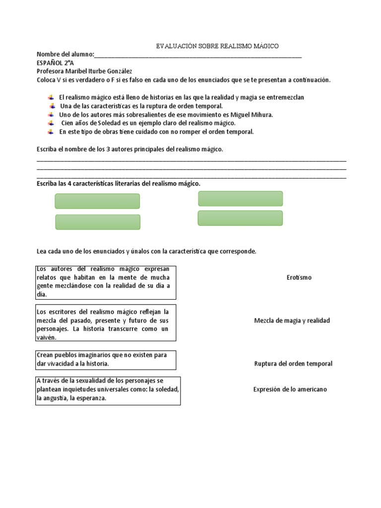 Ejercicio Realismo Mágico | PDF