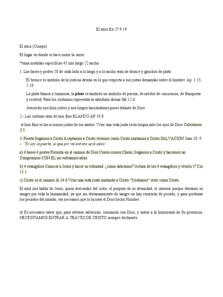 Significado del Atrio y el Altar en Éxodo | PDF | Jesús | Pecado