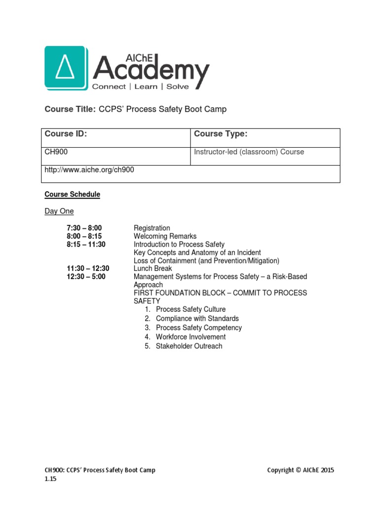 Process Safety Boot Camp | PDF | Risk | Hazards