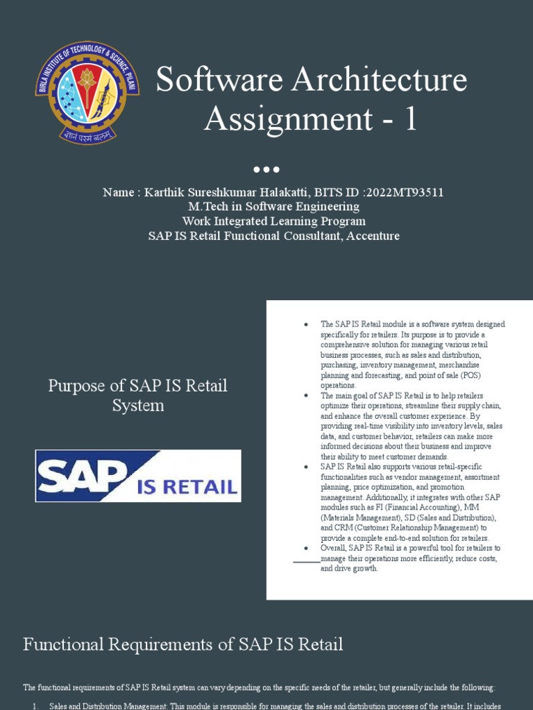 2022MT93511 - Software Architecture Assignment | PDF