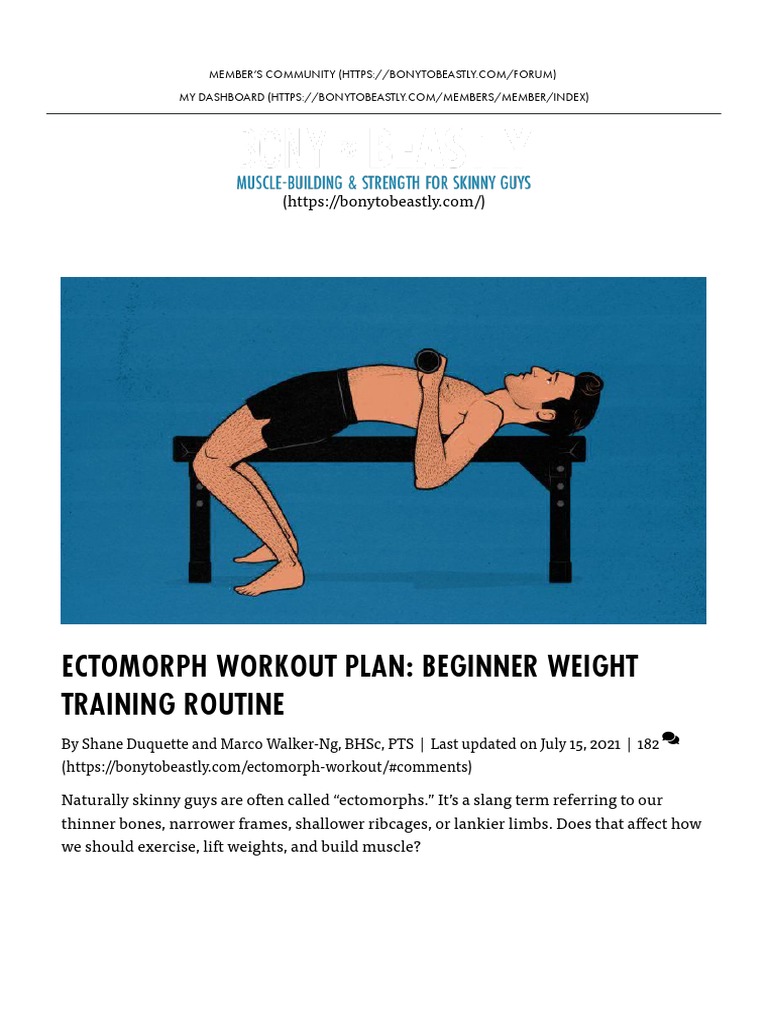 Ectomorph Workout Plan- Beginner Weight Training Routine | PDF