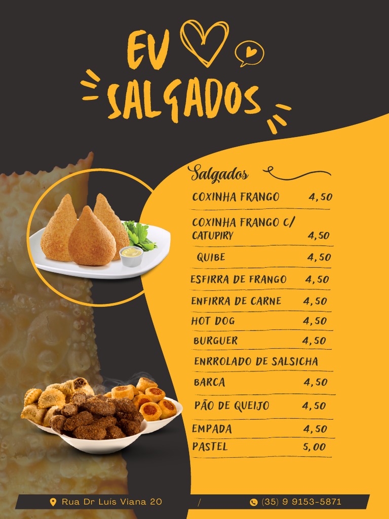 Cardápio de Salgados para Lanchonete | PDF