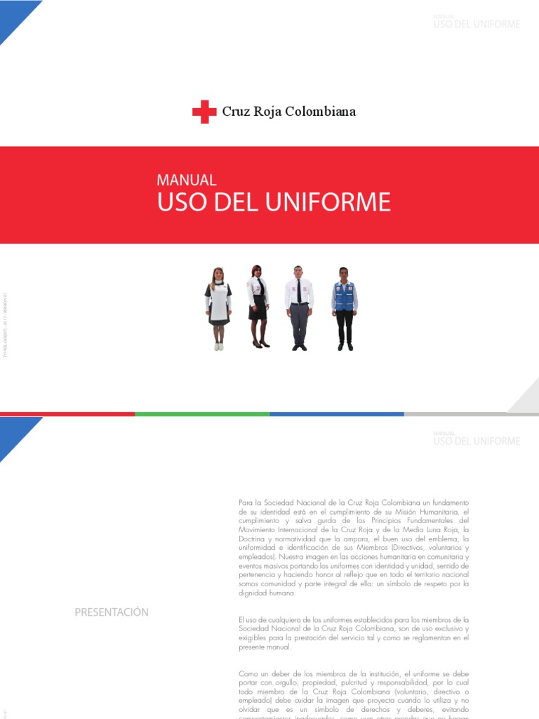 Manual Uso Uniforme Cruz Roja Colombiana | PDF | Movimiento Internacional de la Cruz Roja y de ...