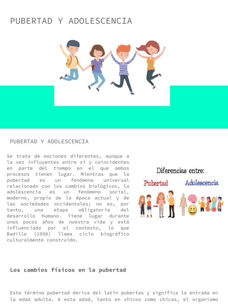 Pubertad y Adolescencia | PDF | Adolescencia | Adultos