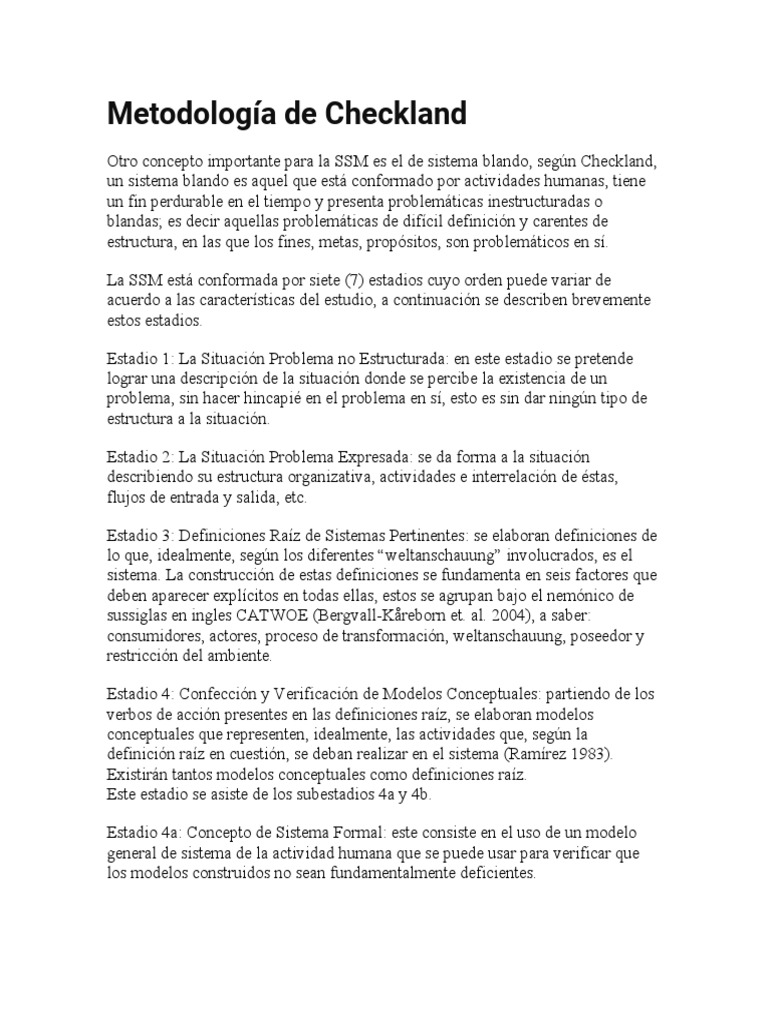 Metodología de Checkland | PDF