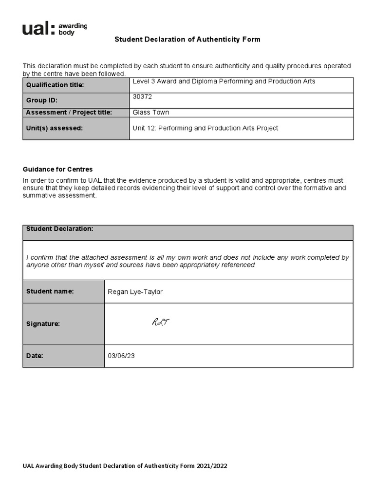 Authentication Form Diploma | PDF