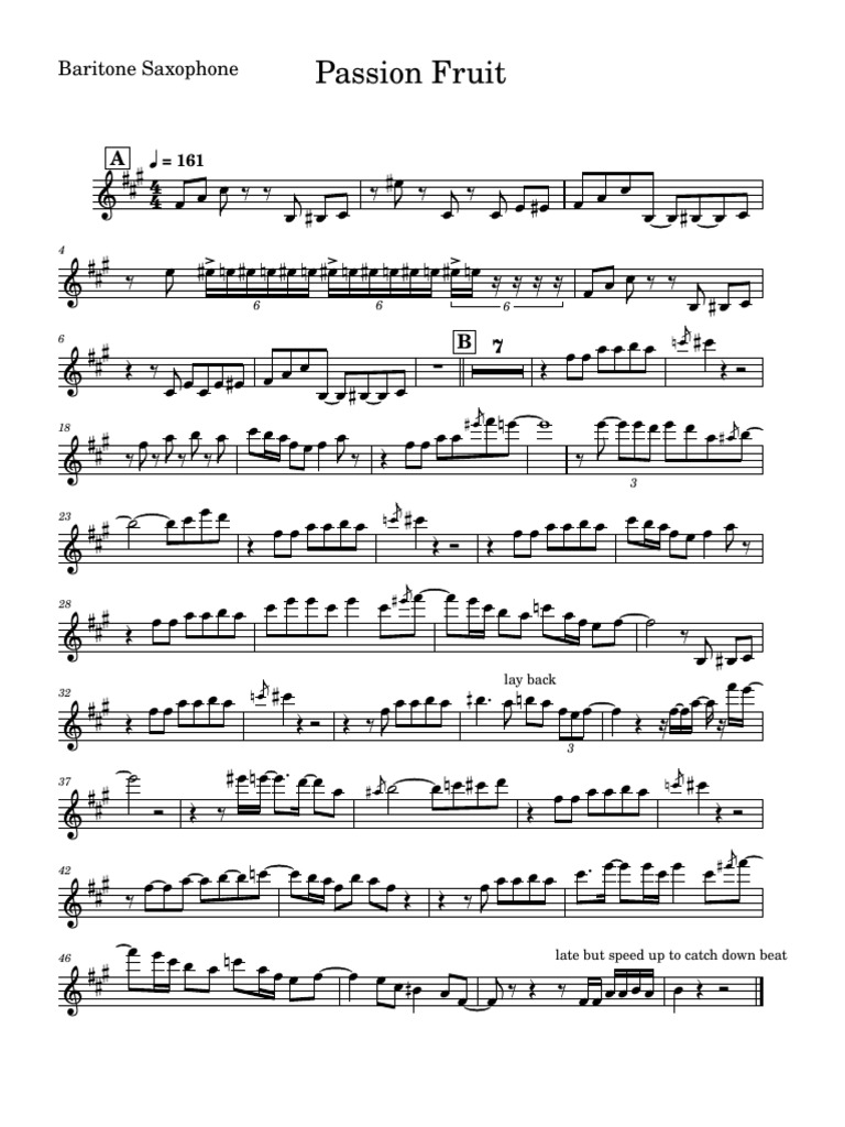 Passion Fruit Baritone Saxophone | PDF | Saxophone