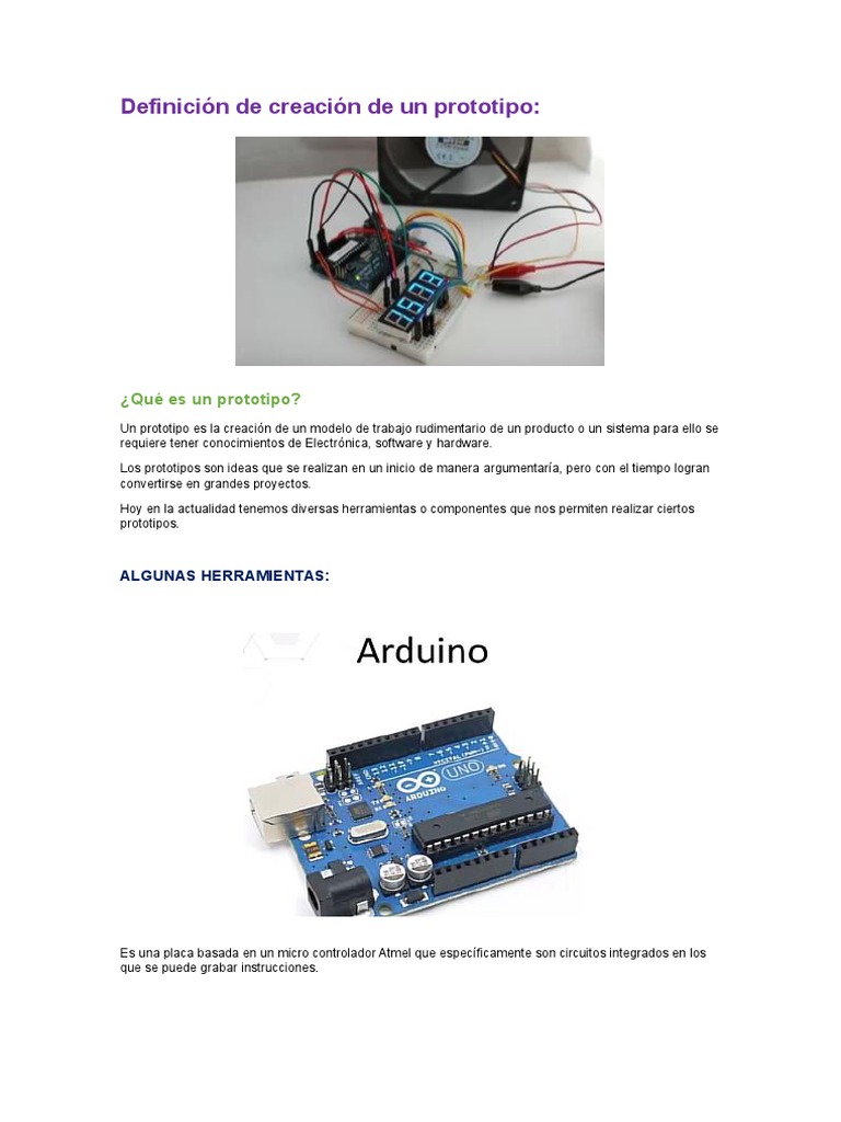 Definición de Creación de Un Prototipo | PDF | Tecnología