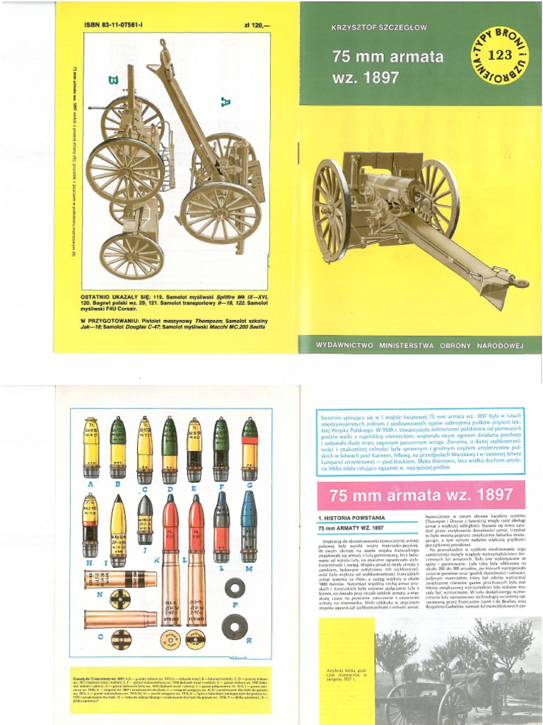 Typy Broni I Uzbrojenia 123-75mm Armata WZ 1897 | PDF