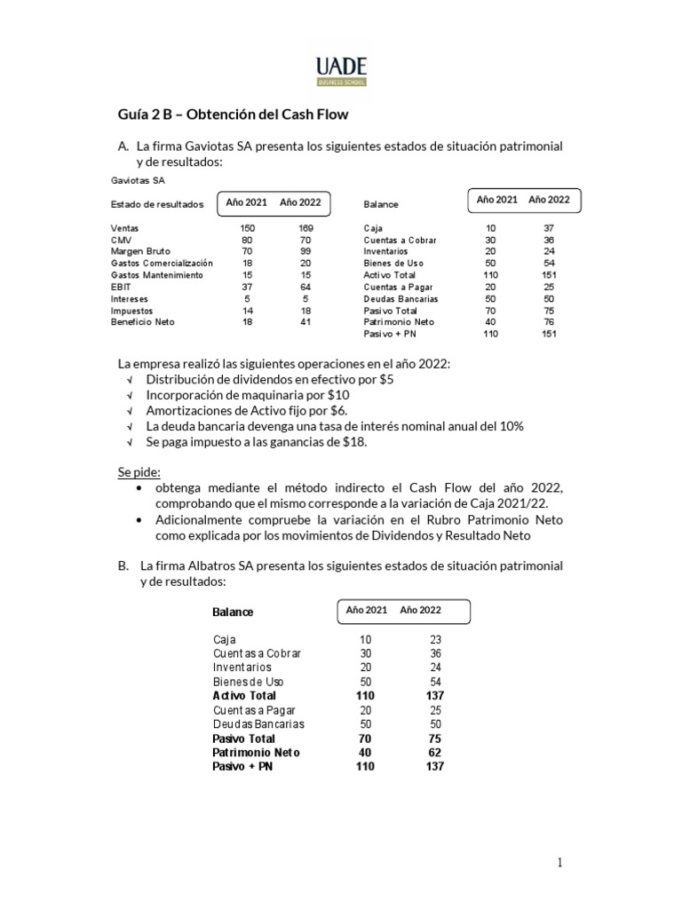 Guia 2b Obtencion Del Cash Flow | PDF | Estado de resultados | Dividendo