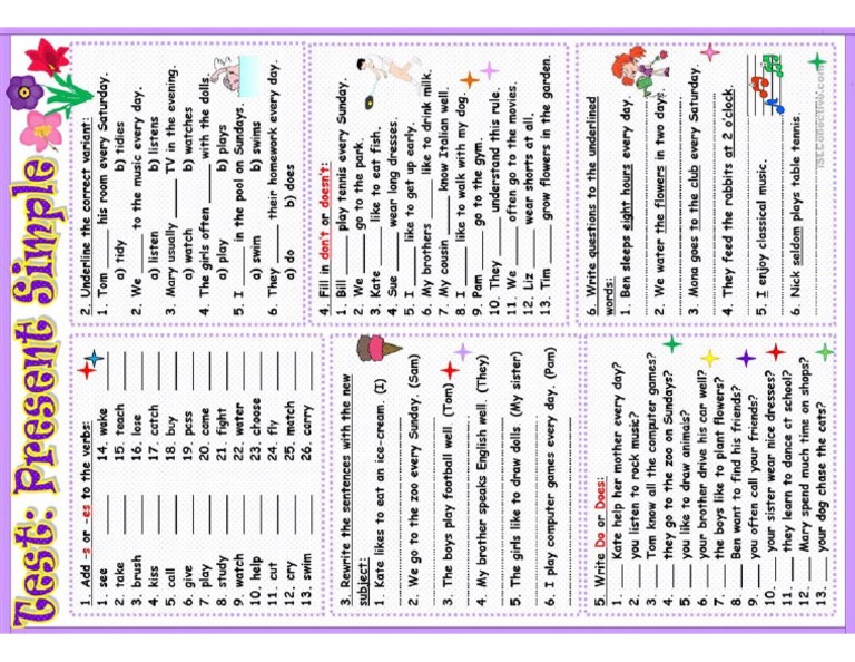 Present Simple Test | PDF