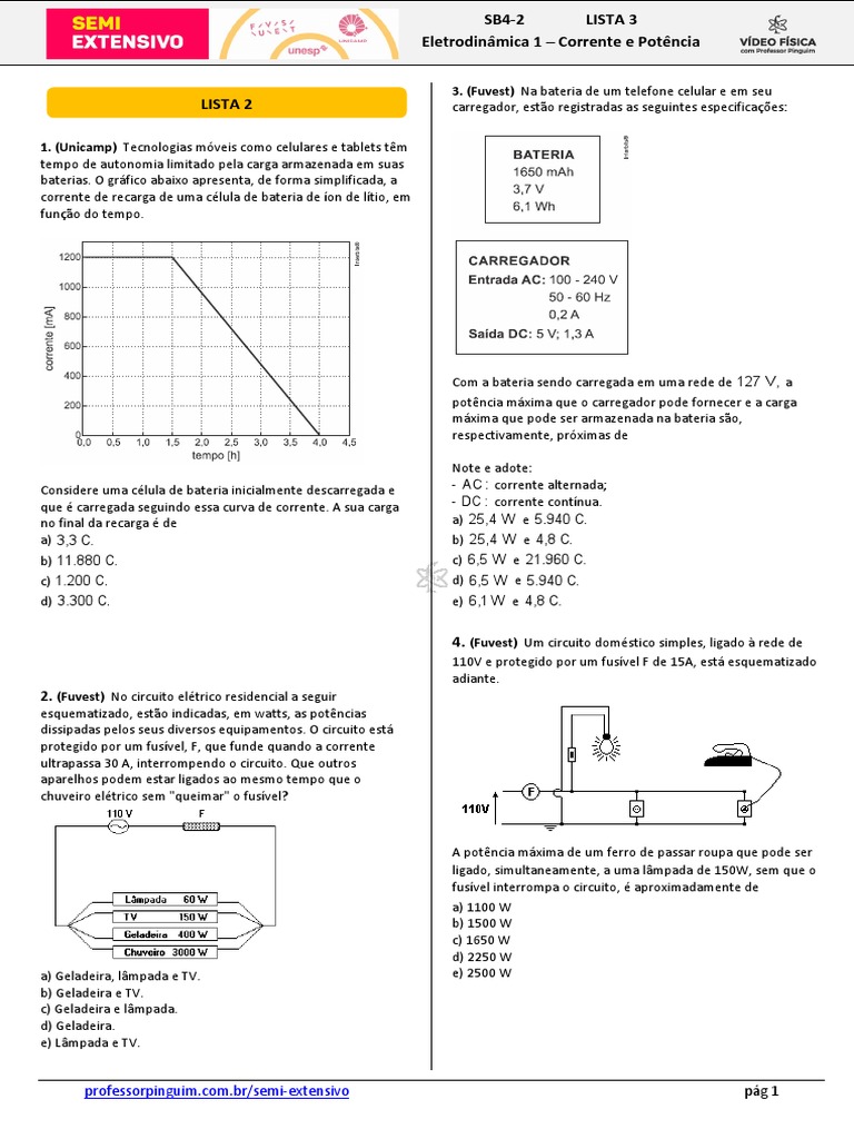 SB4-1 LISTA 2 Eletrodinamica 1 | PDF