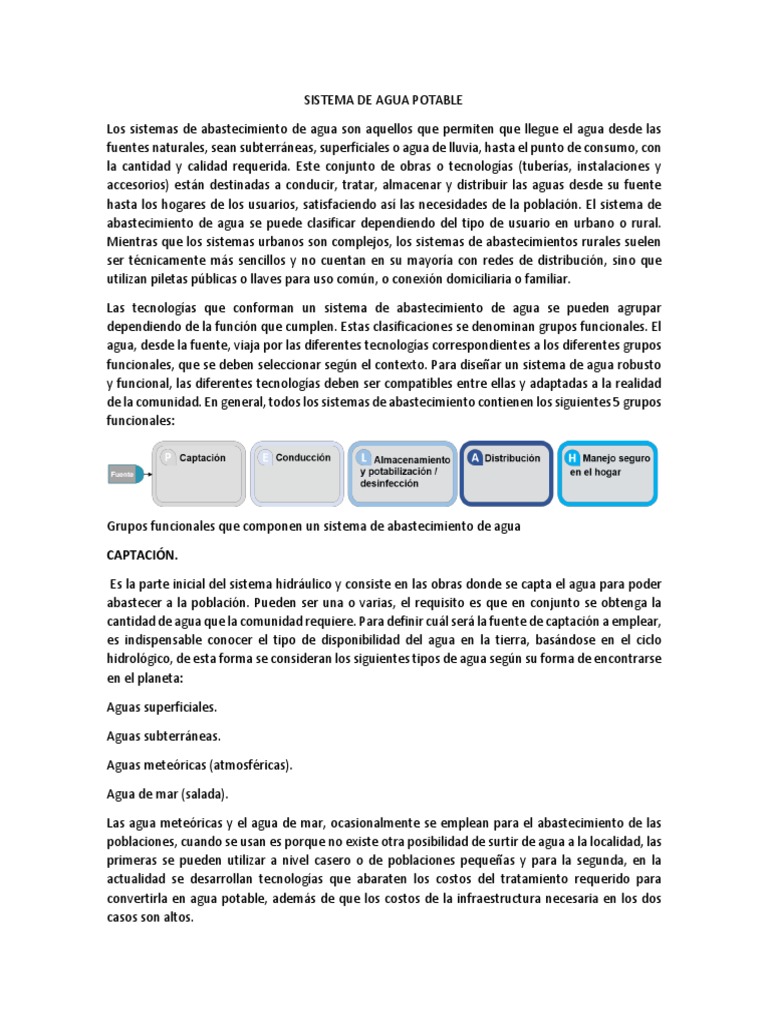 Sistema de Agua Potable | PDF | Agua | Agua subterránea