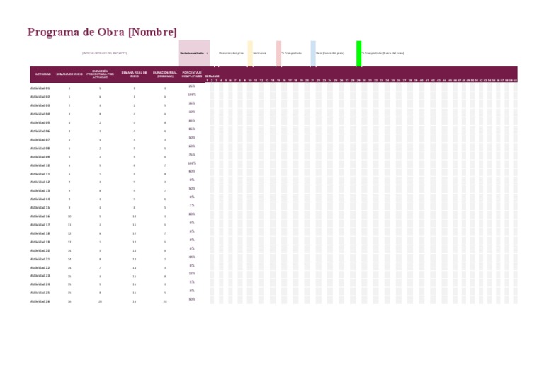 Modelo de Programa de Obra | PDF